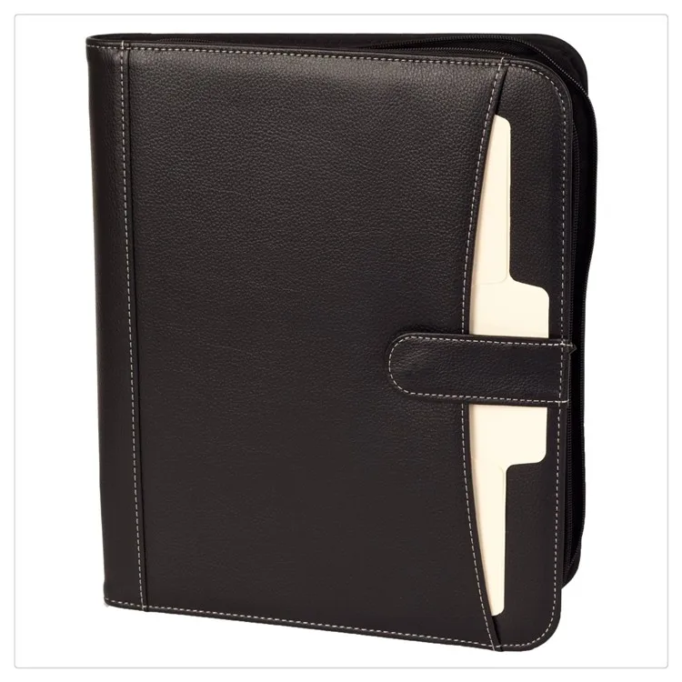 Outside Pocket Executive Zippered Padfolio Organizer Leather ...