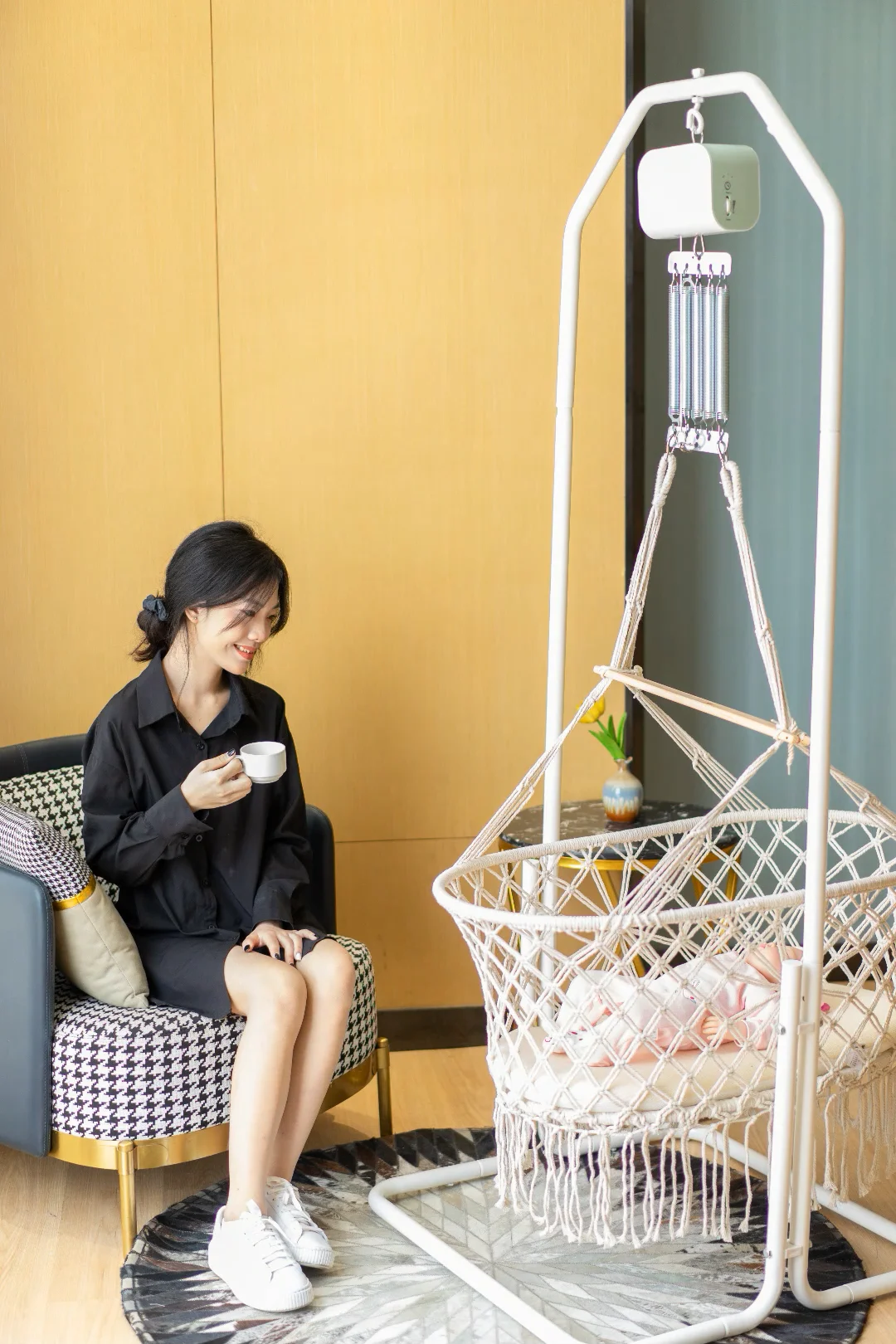 Automatic Electric Baby Cradle Motor In Cream Color - Buy Electric Baby ...