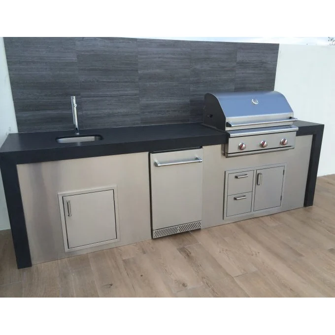 Modern Stainless Steel Frame BBQ Island Design for Outdoor Kitchen High ...