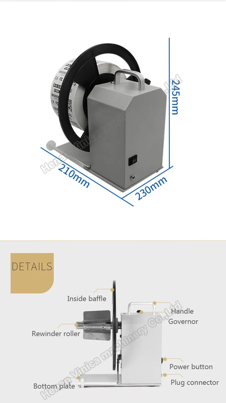Vinica Table Top Q6 Label Rewinding Machine - Automatic & Efficient