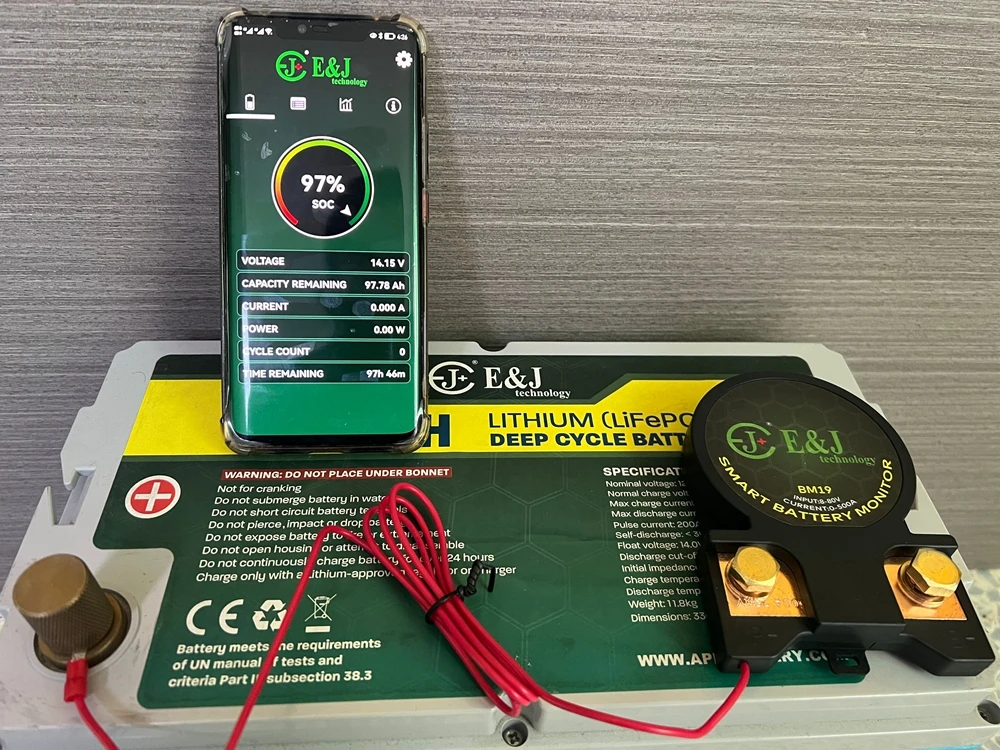 8V-80V 500A Wireless Battery Monitor - Smart Shunt for Lifepo4