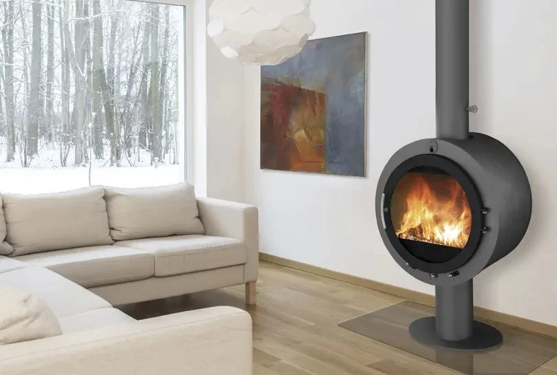 Wall Mounted Wood Burning Stove - Modern Fireplace Heater