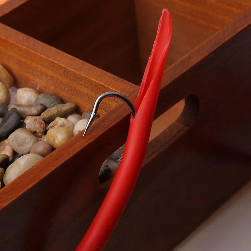 Fishing Eel Rubber Tube Lure Jig-bait Shank Offset Hook Barbed Octopus ...