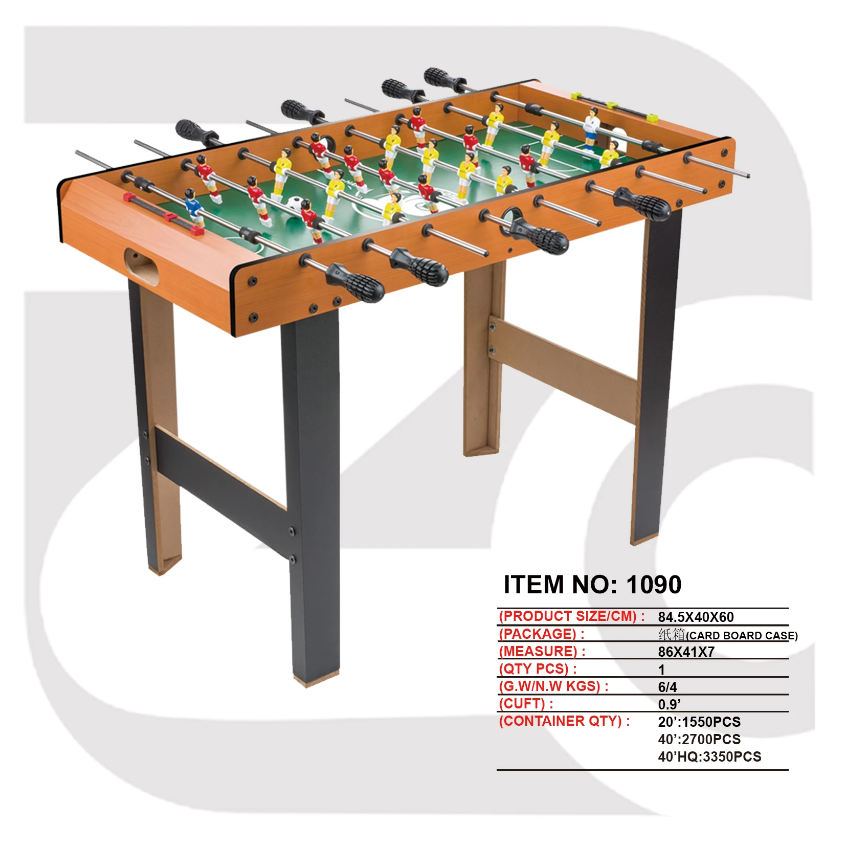 33-Inch Classic Wooden Tabletop Soccer Table Indoor Use Made MDF Custom ...