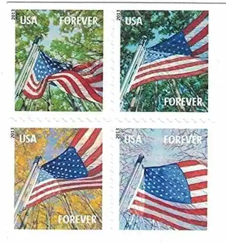 Usa Flag Logo Forever Postage Stamps Celebrate National Day And Mailing ...