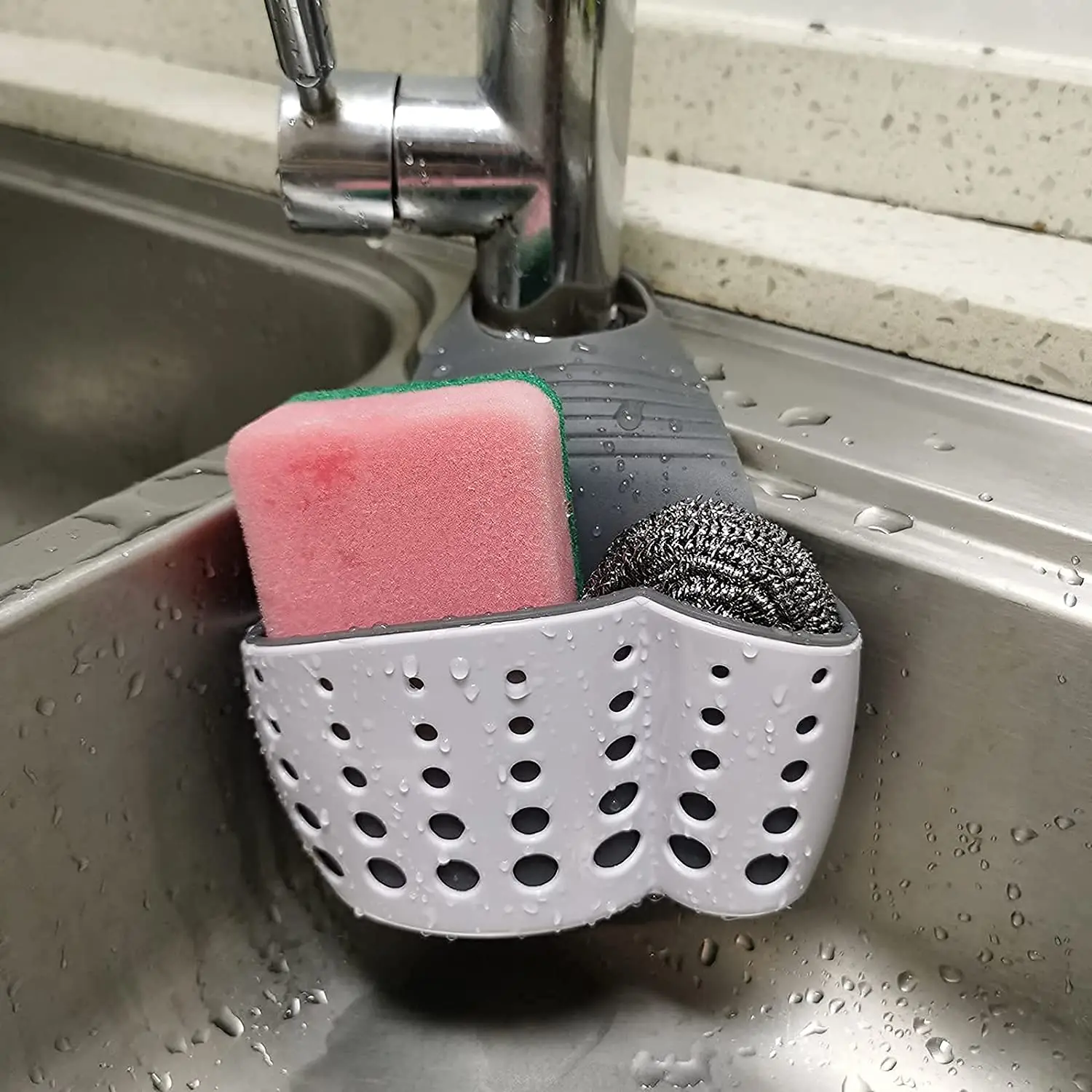 Supply Kitchen Sink Shelf Soap Sponge Drain Rack Holder Basket Storage ...