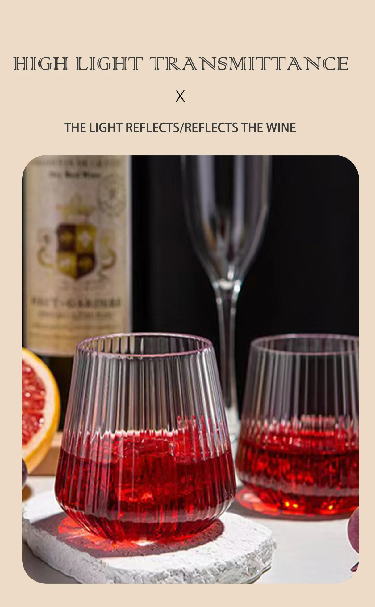 Unbreakable 12oz Plastic Stemless Wine Glass for Parties