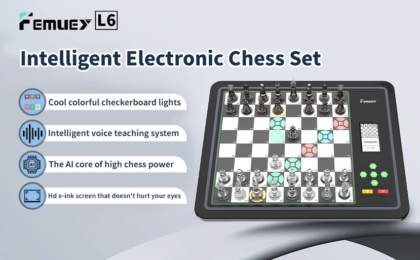 AI Electronic Chess Board Game with Luxury Crystal Pieces