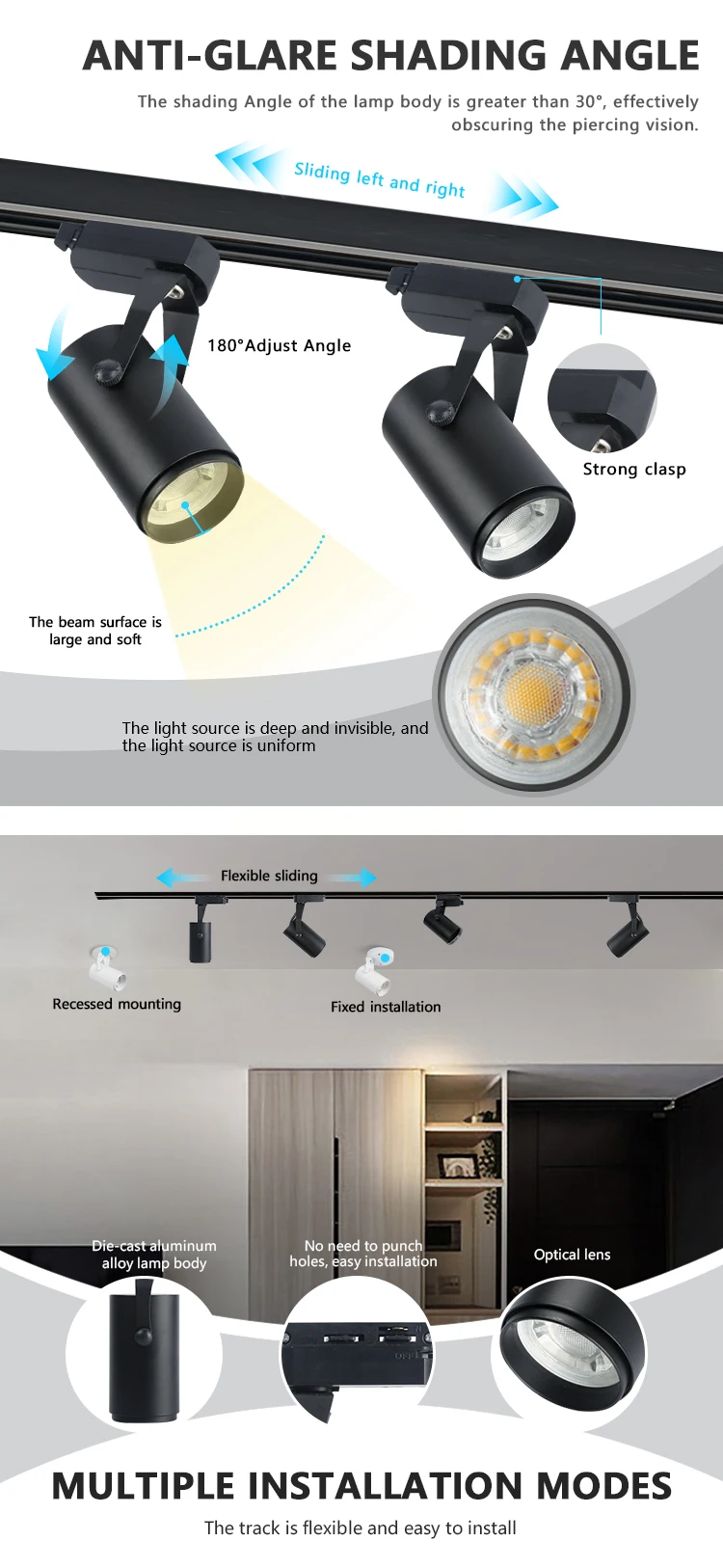 High Performance Indoor Lighting Home Office Customizable Wattage GU10 ...