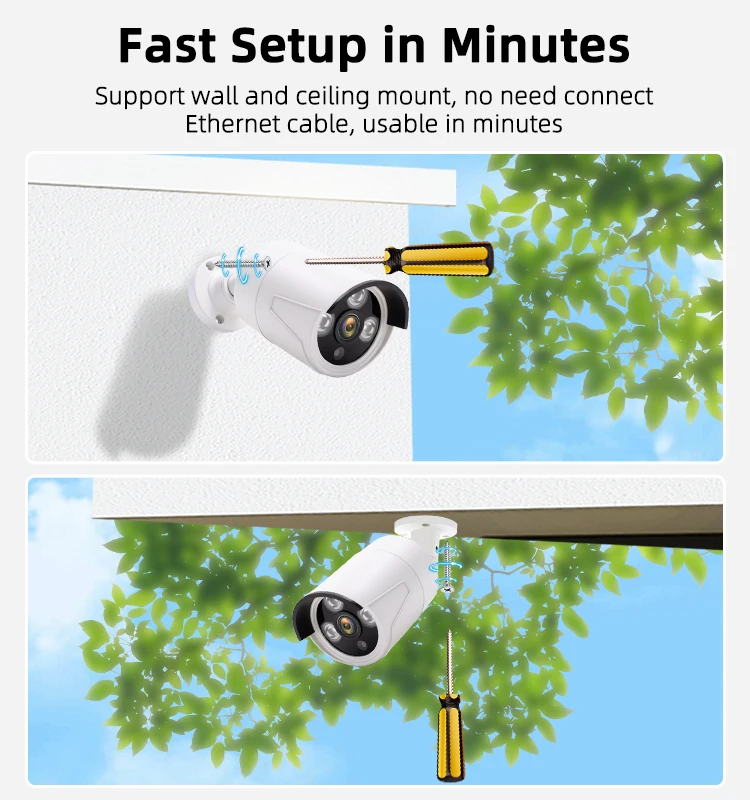 8MP 8-Channel POE IP Camera NVR Kit with H.265+ 2.4G WiFi Waterproof ...