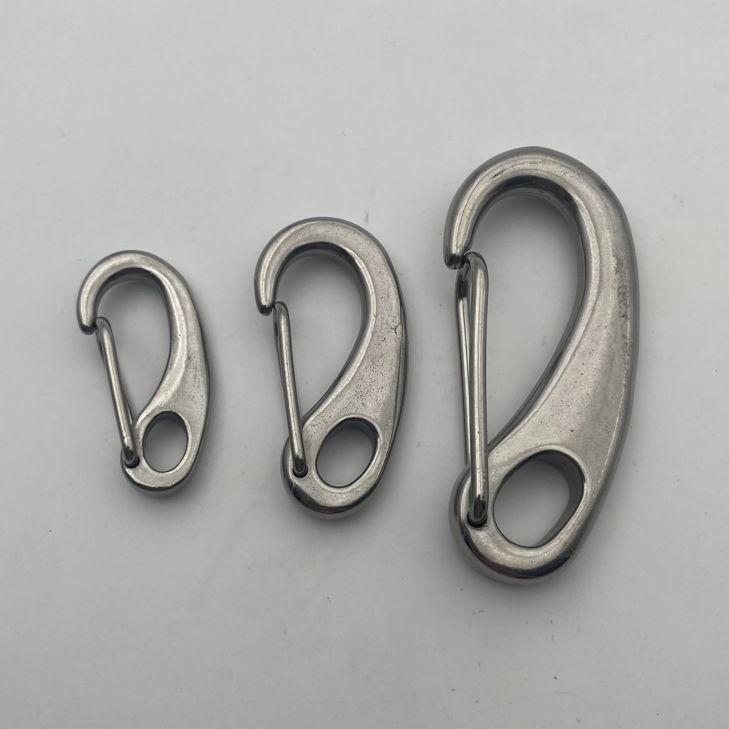 304/316 Stainless Steel Egg Shape Spring Snap Hook Quick Link Carabiner ...