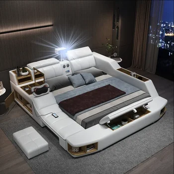 Multifunction Bed Smart King Size Bed Bedroom Furniture Massage With ...