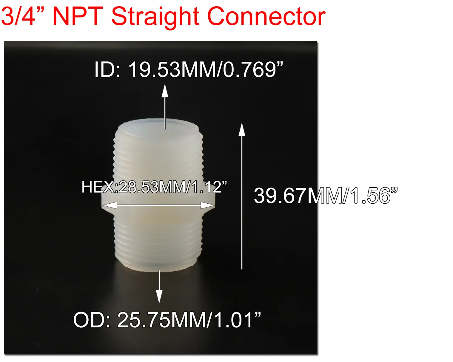 Plastic Nylon Pp 2-way 3/4" Npt Hose Pipe Equal Fluid Aeration Tube ...