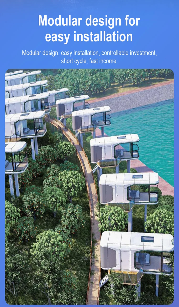 Modern Prefab Capsule House - Luxury Two Storey Steel Frame