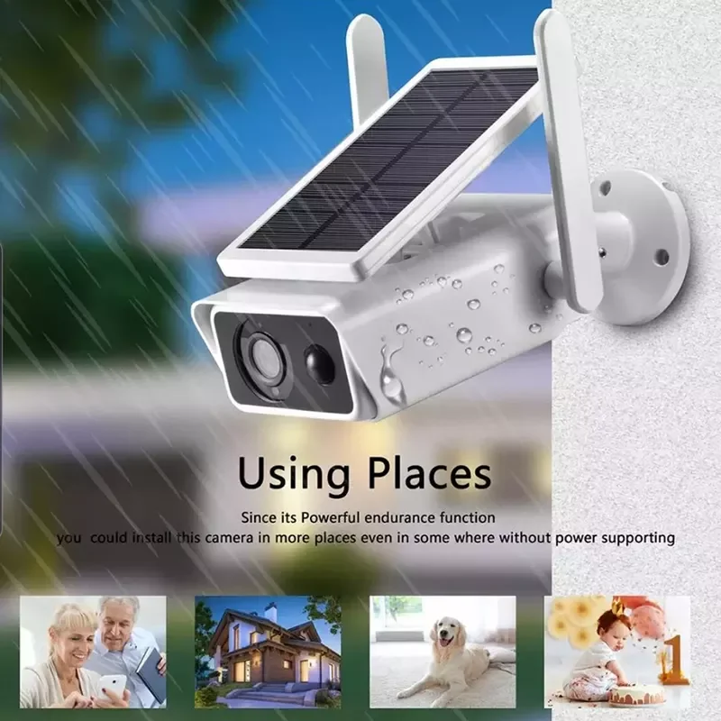 4MP Low Power Solar Bullet Security Camera Outdoor XM Icsee