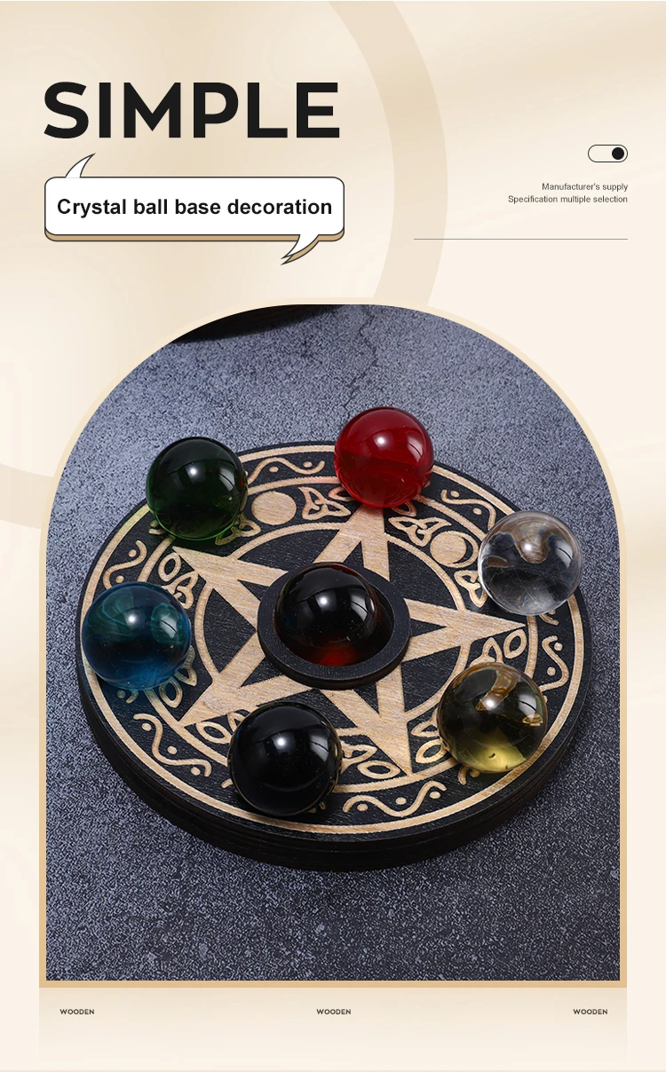 2023 New Product Mini Crystal Ball Taro Desktop Decoration Wooden ...