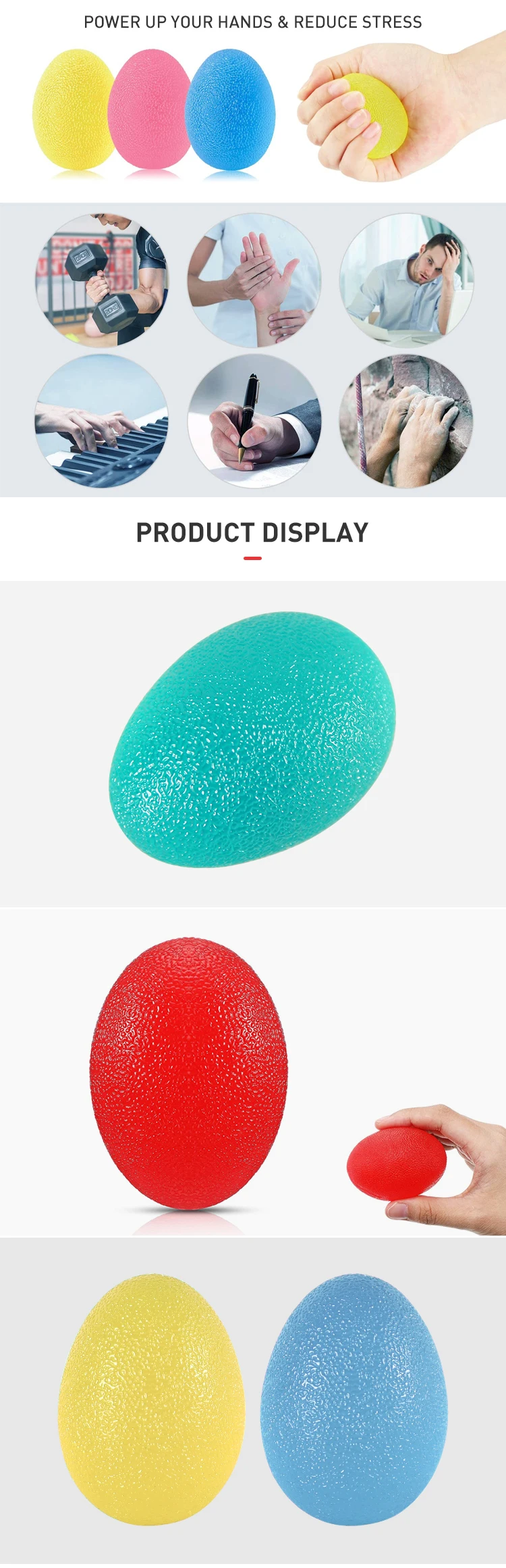 Egg Shaped Hand Exercise Balls - Enhance Grip Strength