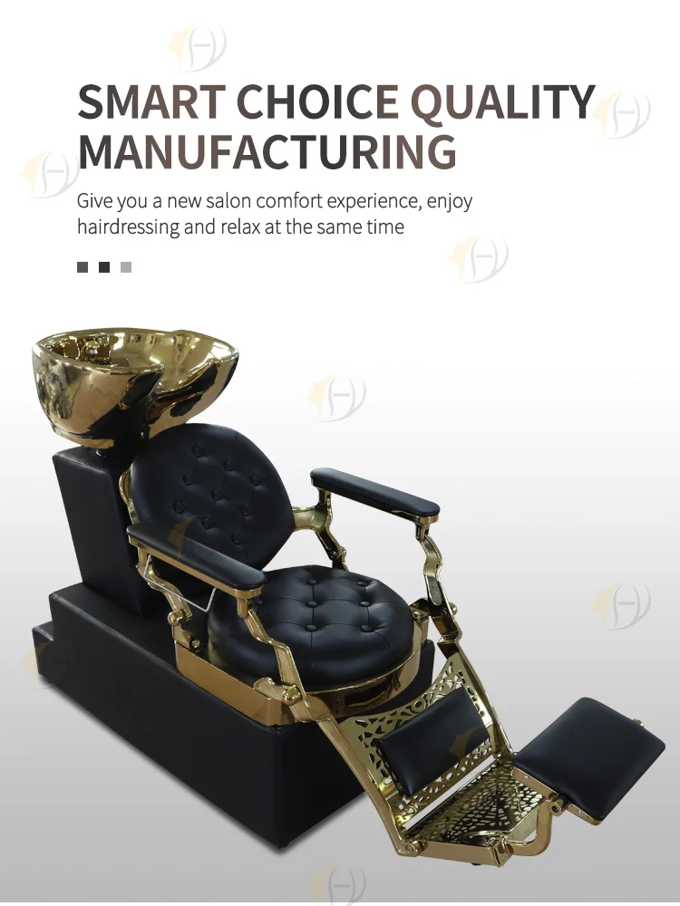 Luxury Washing Basin Bowl Backwash Barber Hair Massage Shampoo Chair ...