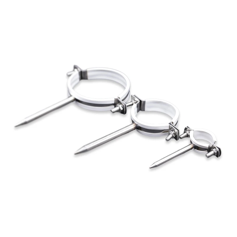 Stainless Steel Pipe clamp With sharp ending welded nail and Rubber PVC ...