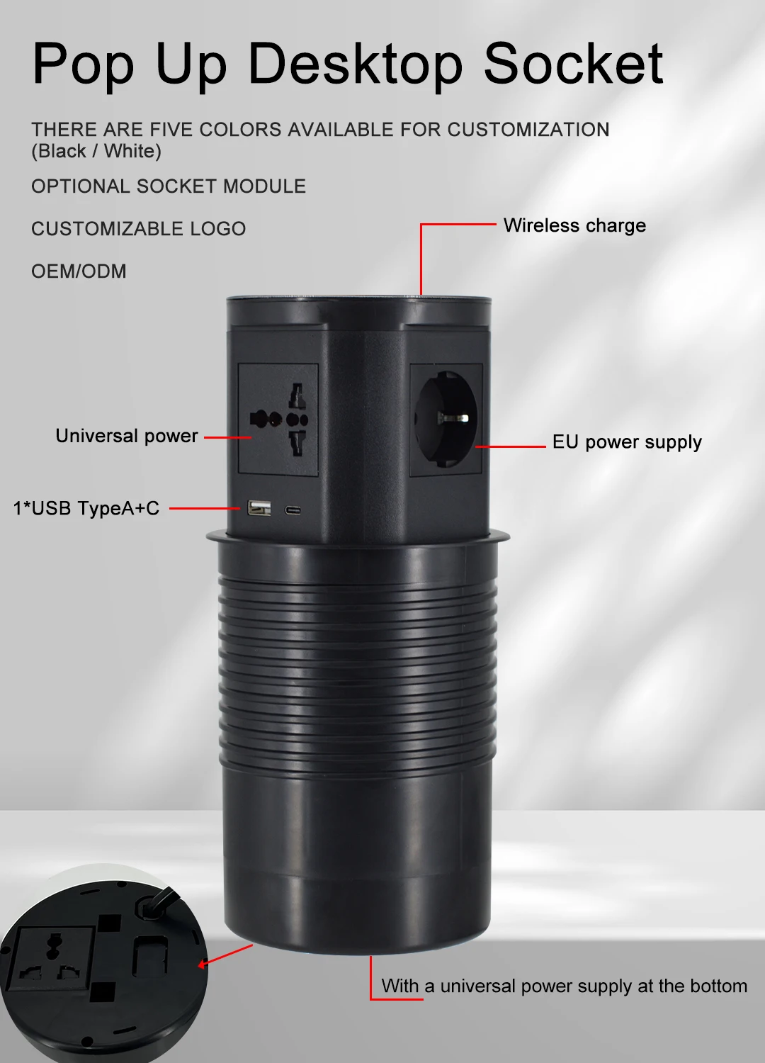 Premium Motorized Retractable Pop up Kitchen Socket with Wireless ...