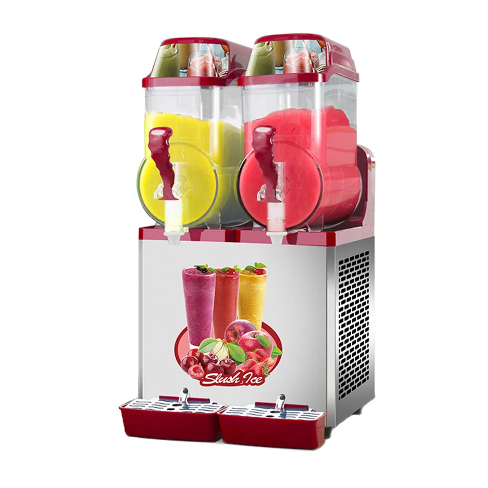 Mini Ice Cream Machine Double Tank Slush Machine Commercial Margarita ...