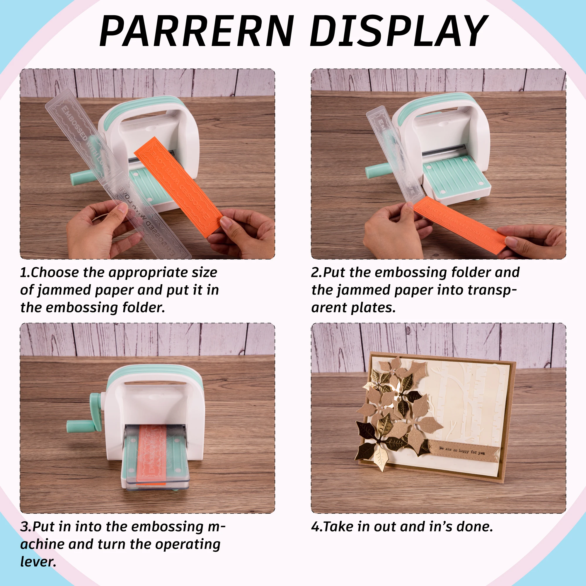 A4 Plastic Embossing Folder Customized Design DIY Embossing Folder ...