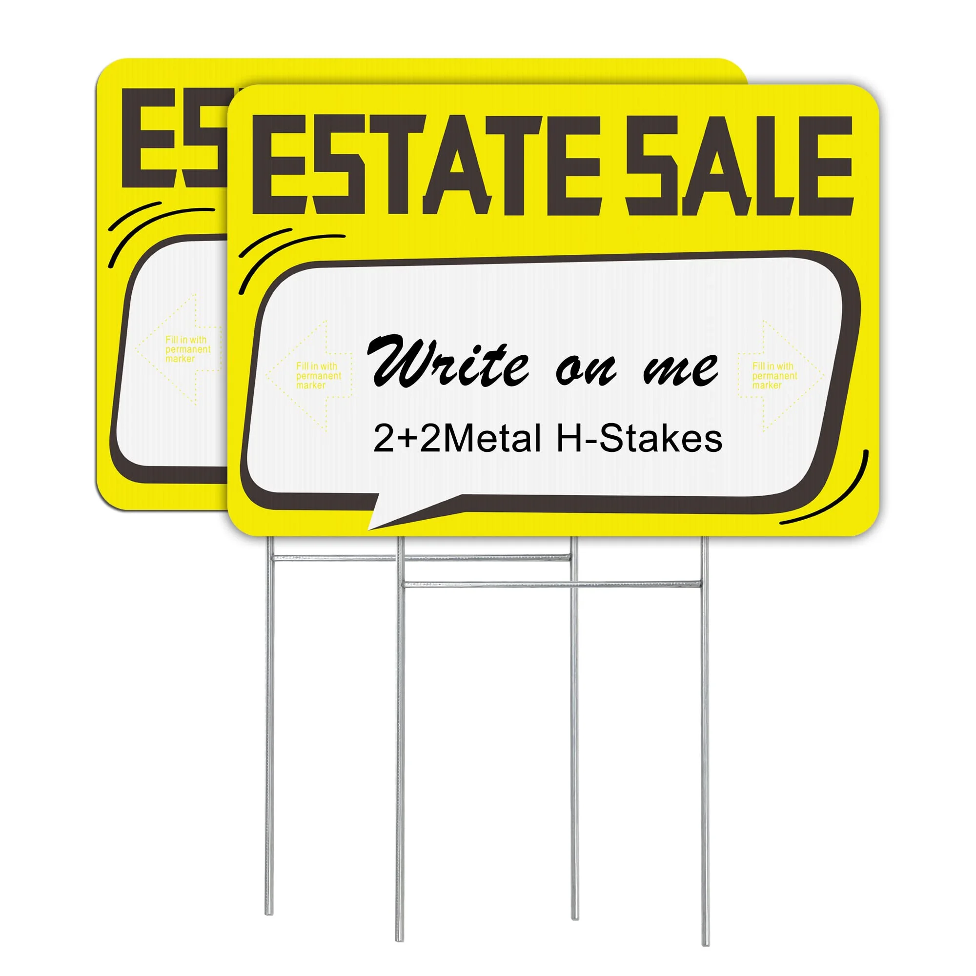 Securun 2024 Estate Sale Signs With Stakes Double Sided, Premium 2 Pack ...