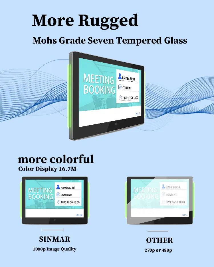 10 Inch Smart Touch Screen Booking System Panel Display Win10 Android ...