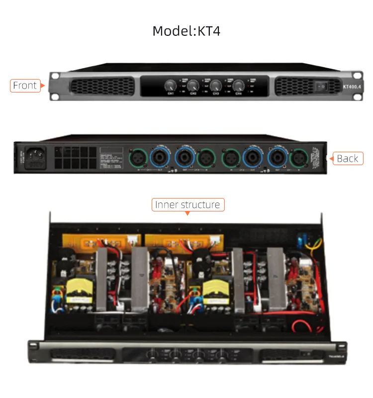 4 Channel Pro Amplifier High Power Professional Audio Amplifiers Stage ...