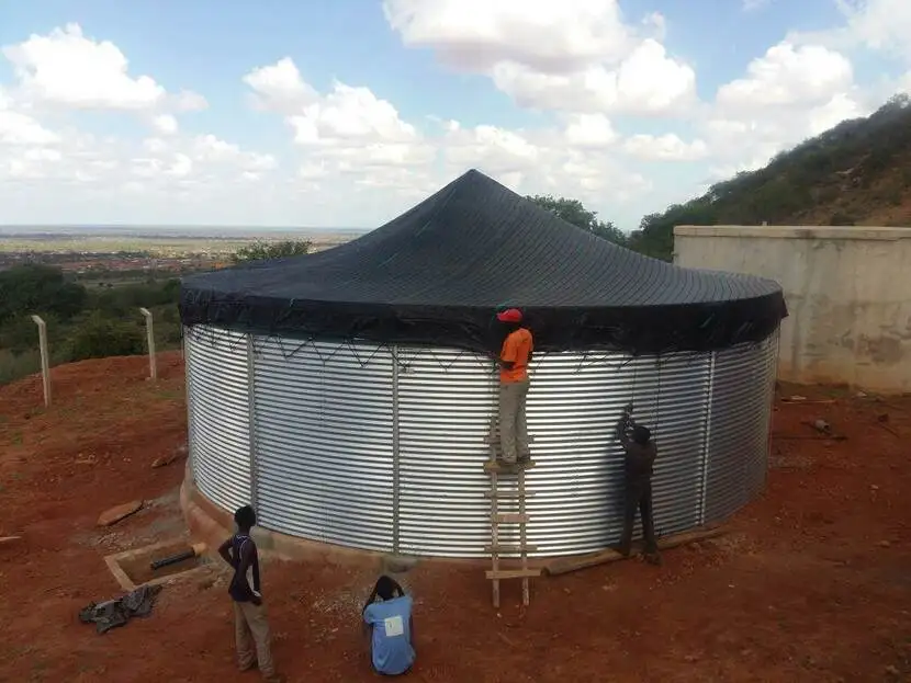 Modular Round Corrugated Steel Water Tank Rainwater Collection Fire ...