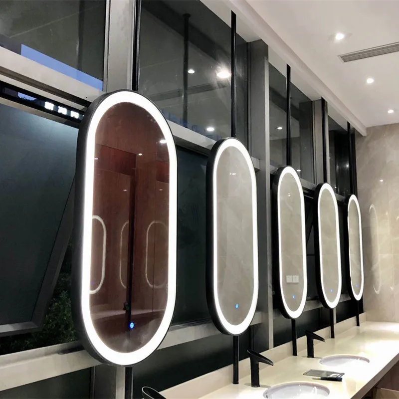 Bathroom Hanging Mirror With Led Light Home Hotel Cosmetic Mirror Full ...