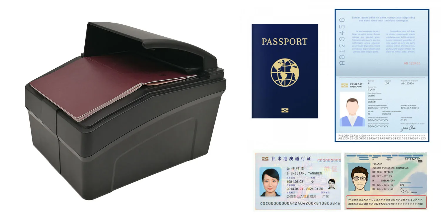 MEPR100+ OCR and RFID Bevel Type Angled Passport Scanner