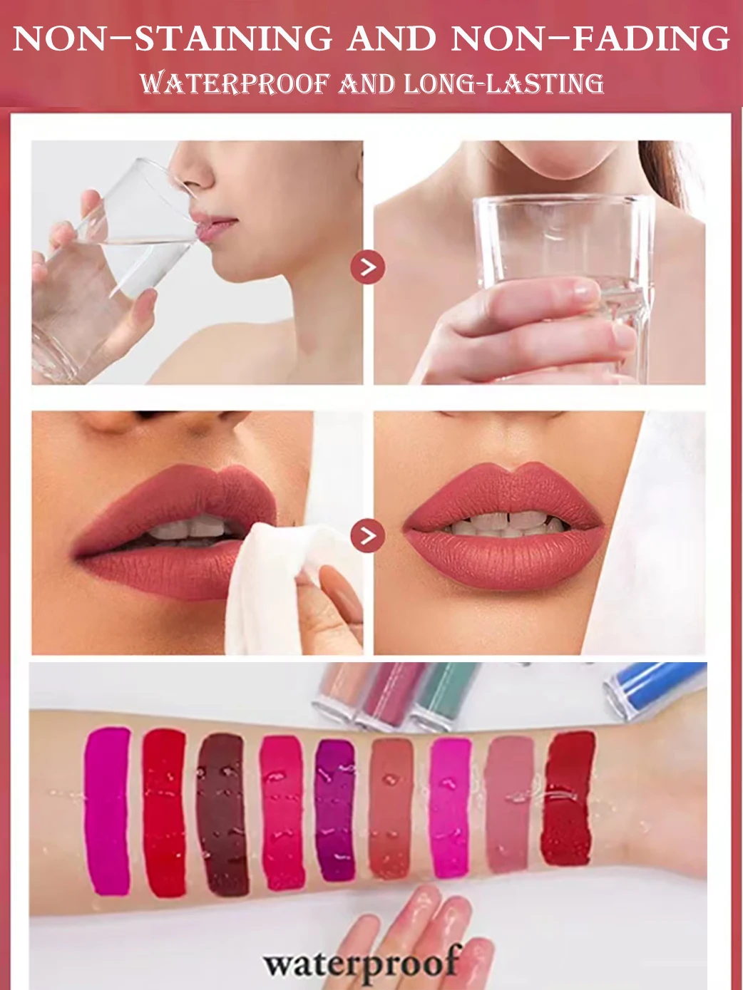 Waterproof Long Lasting Romantic Beauty Cosmetic Custom Matte Liquid ...
