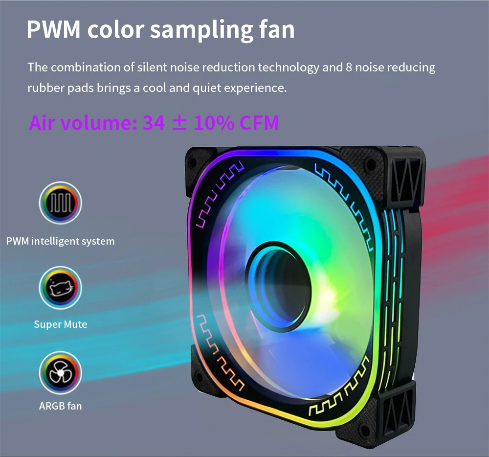 TISHRIC 120mm ARGB CPU Cooler Fan 4 Heat Pipe 4Pin PWM Intel LGA2011 ...