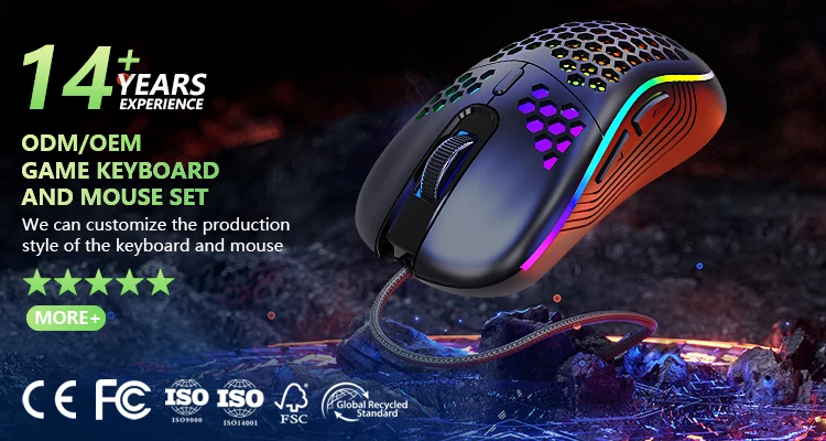 Hot Sale Honeycomb Rgb Gamer Mouse Computer High Quality Lightweight ...