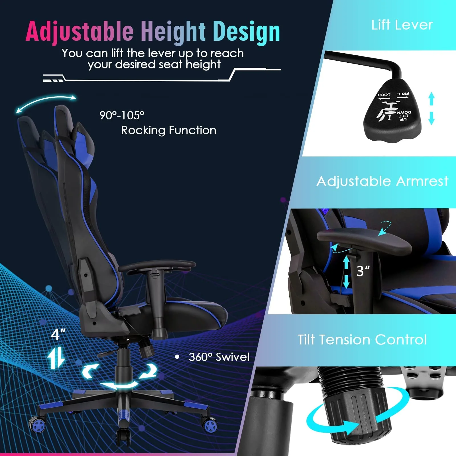 Racing Gamer Oyuncu Koltugu Gaming Chair Rgb Free Sample Reclining ...