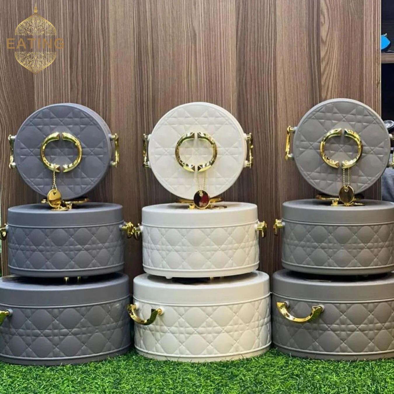 Forever Gold Party Food Container Salad Bowl Kitchen accessories Soup Pots Bowl 1.5L+2.5L+4L ...