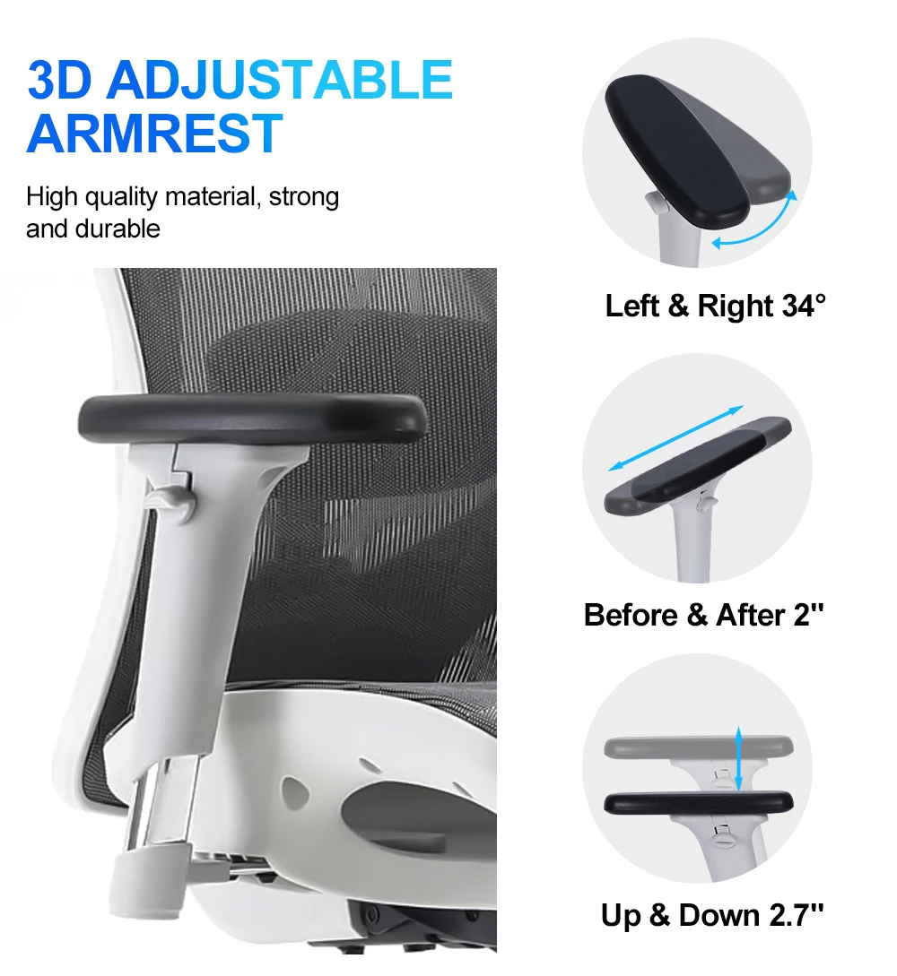 Kede High Density Ergonomic Office Chair 3d Adjustable Armrest Gaming ...