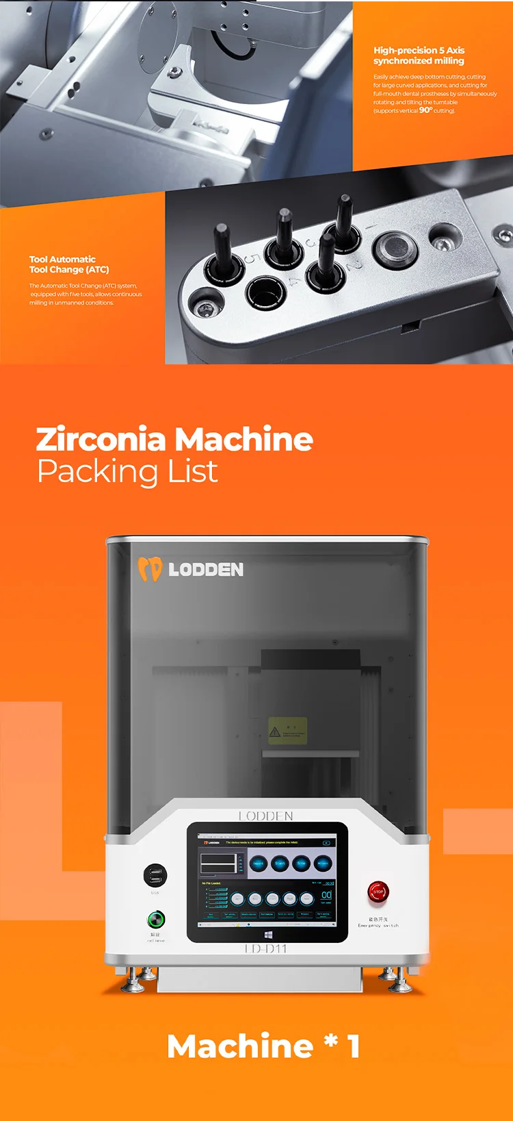 Lodden D11 Dental Zirconia Milling Machine - Precision & Efficiency