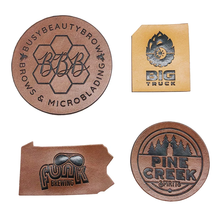 Wholesale Custom Leather Patches - Debossed Flag Logo