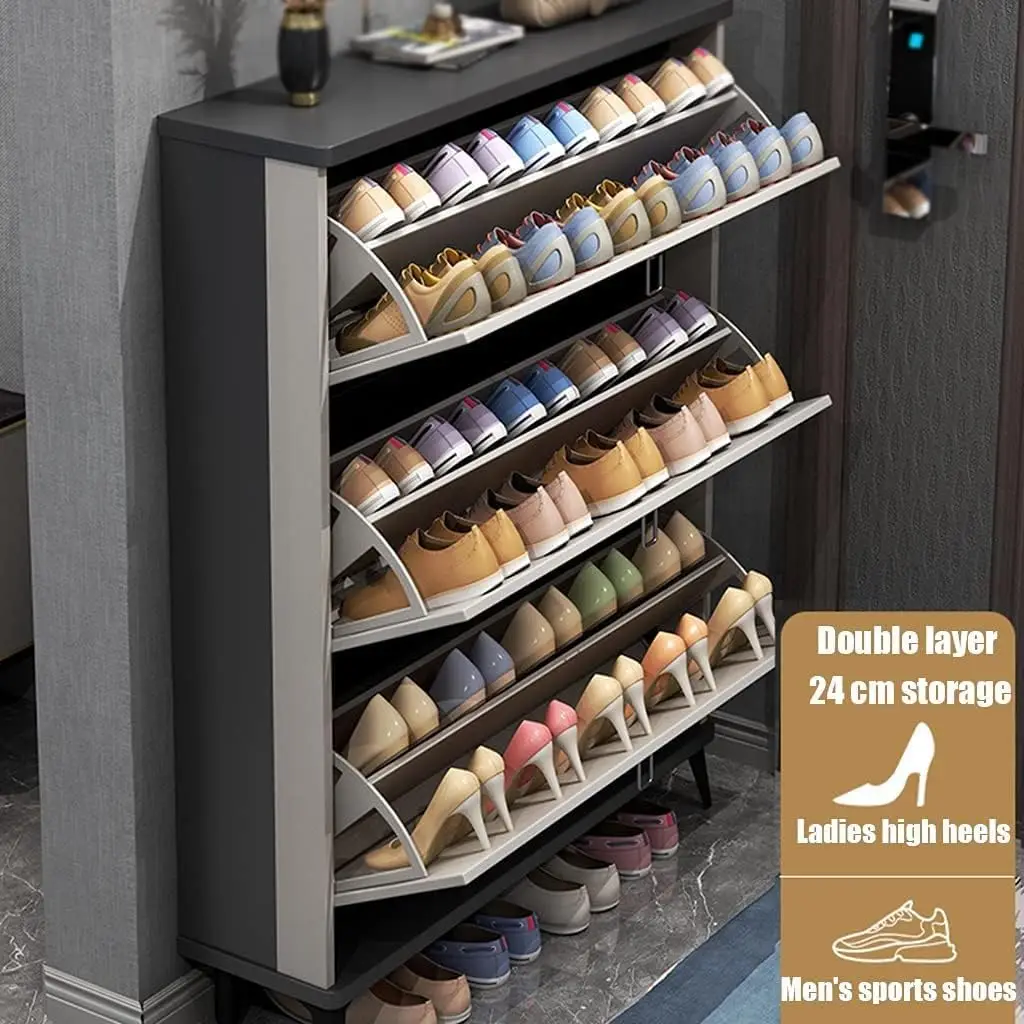 Modern Freestanding Shoe Cabinet Storage Furniture Wood Shoe Ultra Thin ...