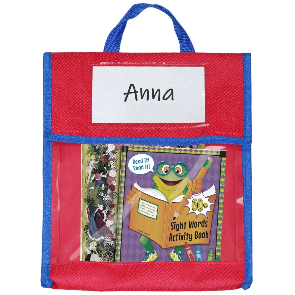 Durable Fabric Book Bag Book Pouches With Name Tag Medium Book Pouches ...