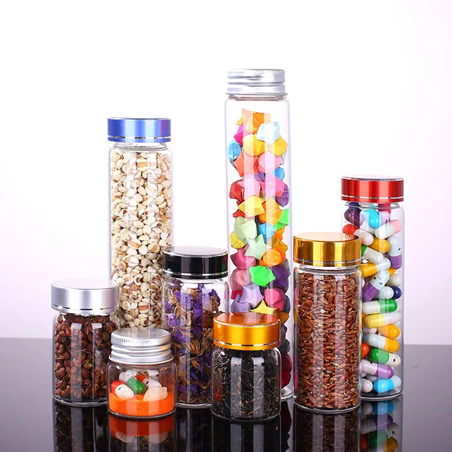 Wide Mouth 80ml 100ml 120ml Glass Capsule Jar With Plastic Cap Glass ...