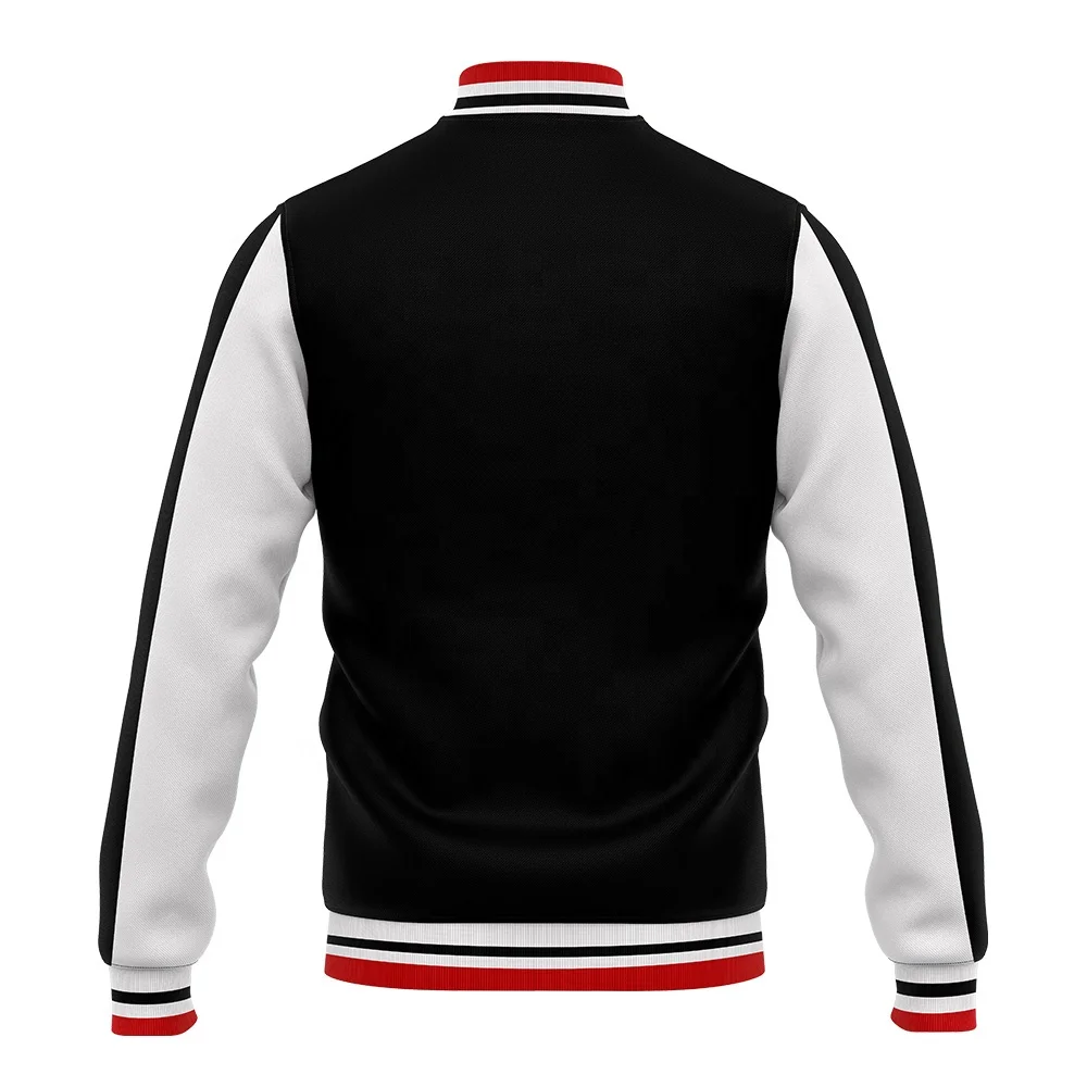 Wholesale Blank Custom Embroidery Jackets Baseball for Men Black and ...