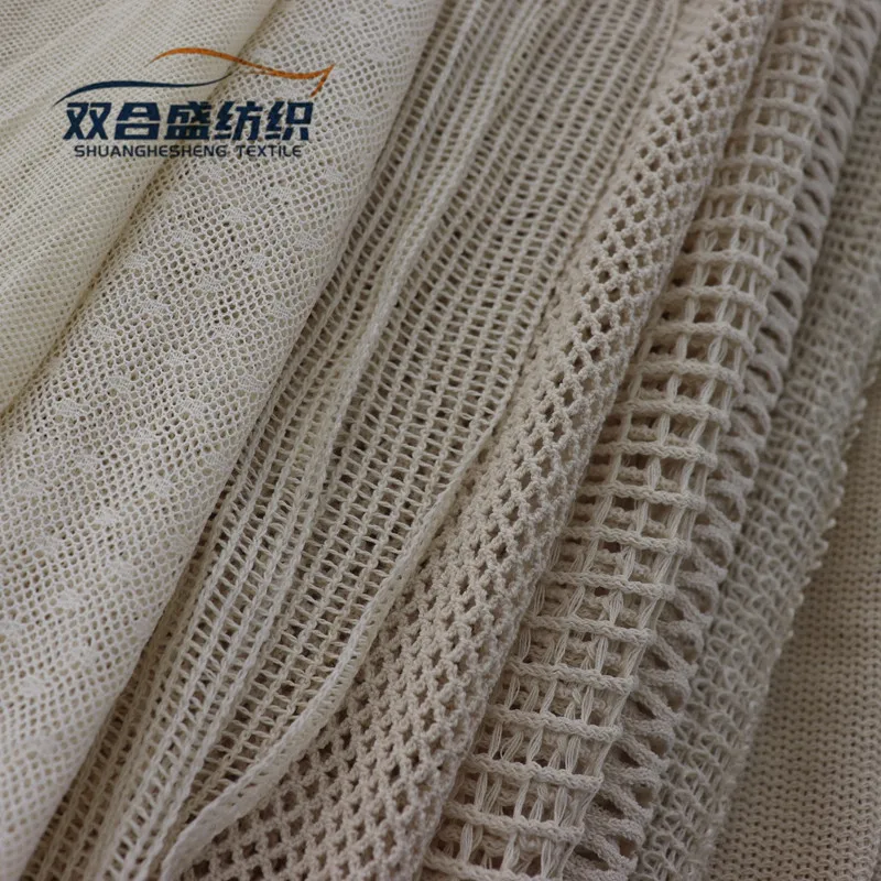 150gsm square Mesh Fabric Recycled Produce Organic Cotton Mesh Bags for ...