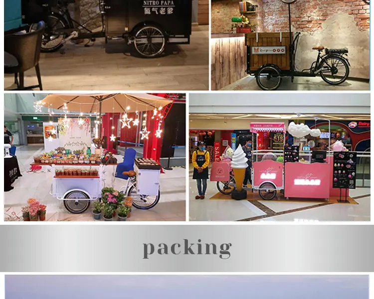 Street Burger Bike - Mobile Food Tricycle with Freezer