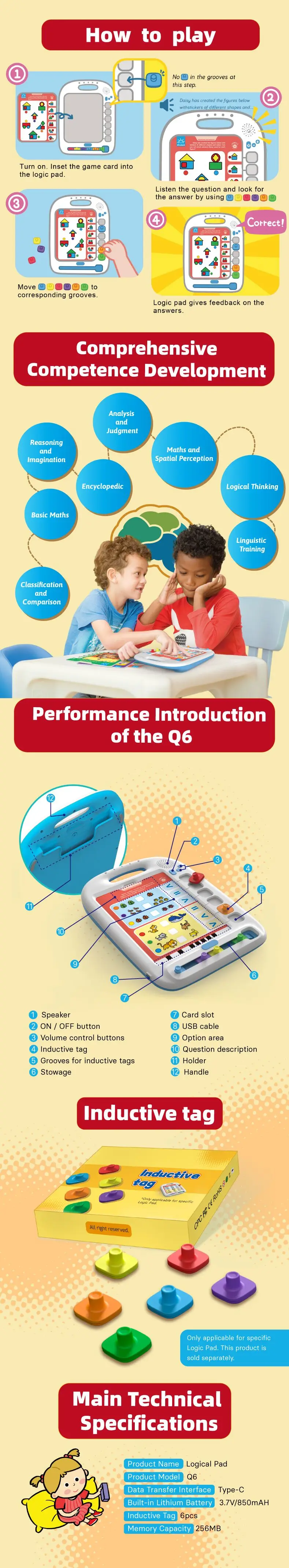 Smart Learning Machine Kids Educational Logic Pad Interactive Thinking ...