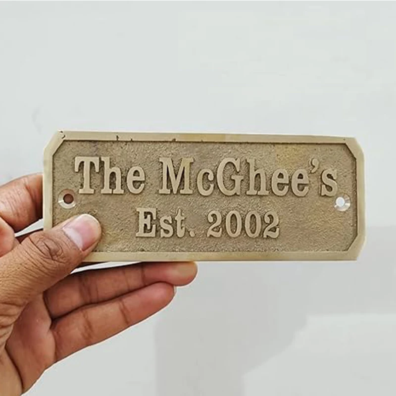 Custom High Quality Rectangular Easy-installation Brass Door Plaques ...