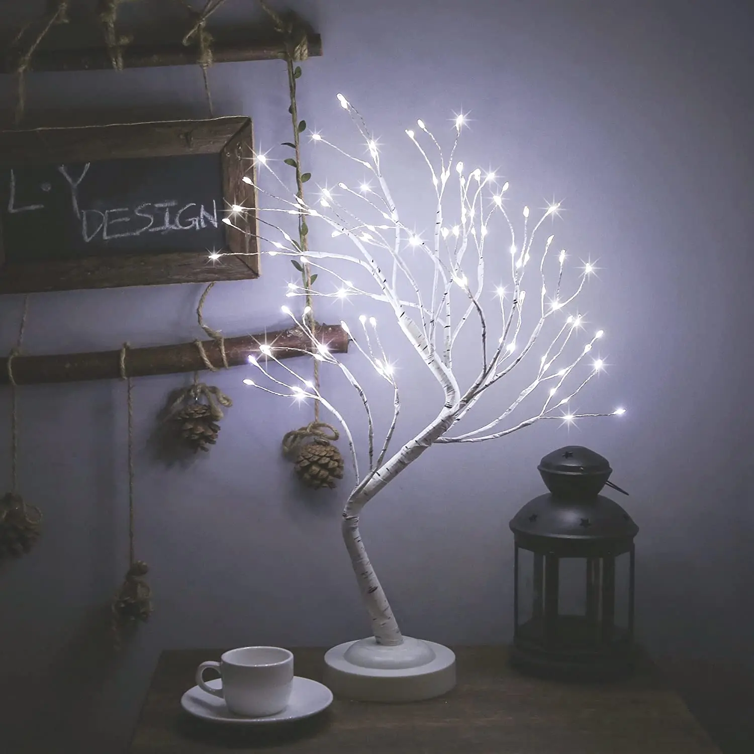 Led Birch-Tree Shaped Light Artificial Tree Battery Operated Decorative ...
