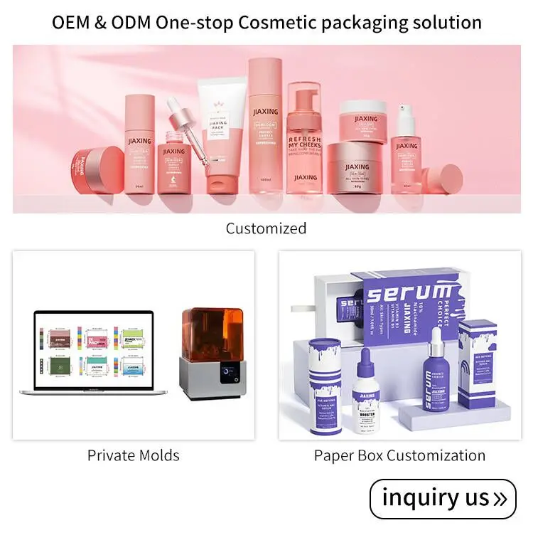 Unique Coloured Gradient Cosmetic Packaging Set - Custom Printed Glass ...